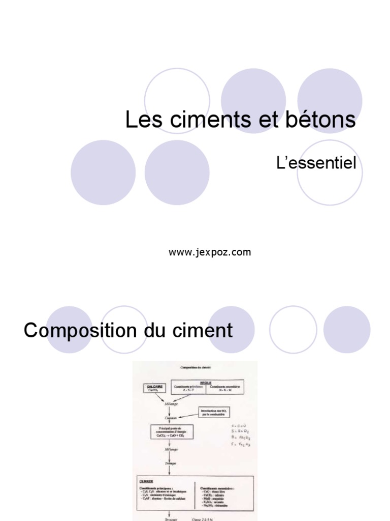les ciments et béton : composition du ciment | PDF