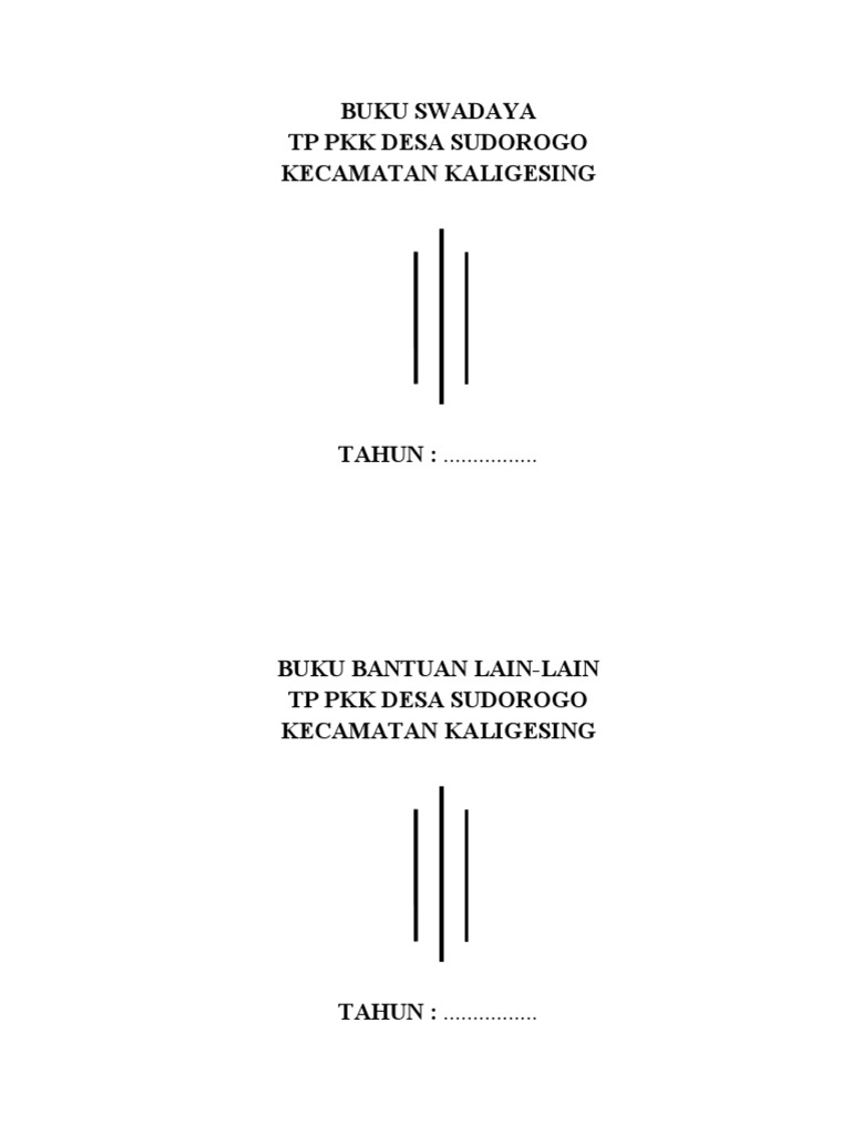 Buku Swadaya TP PKK Desa Sudorogo Kecamatan Kaligesing | PDF