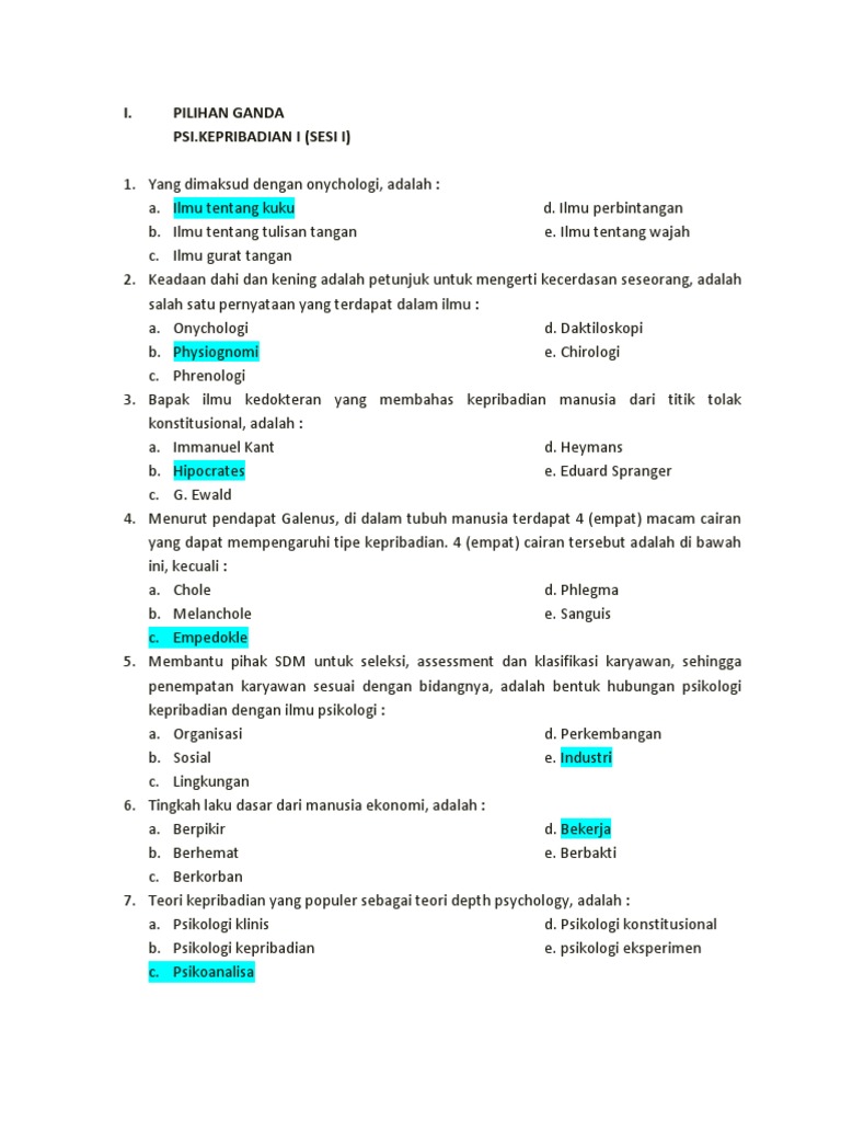 Psikologi Kepribadian | PDF | Sains & Matematika