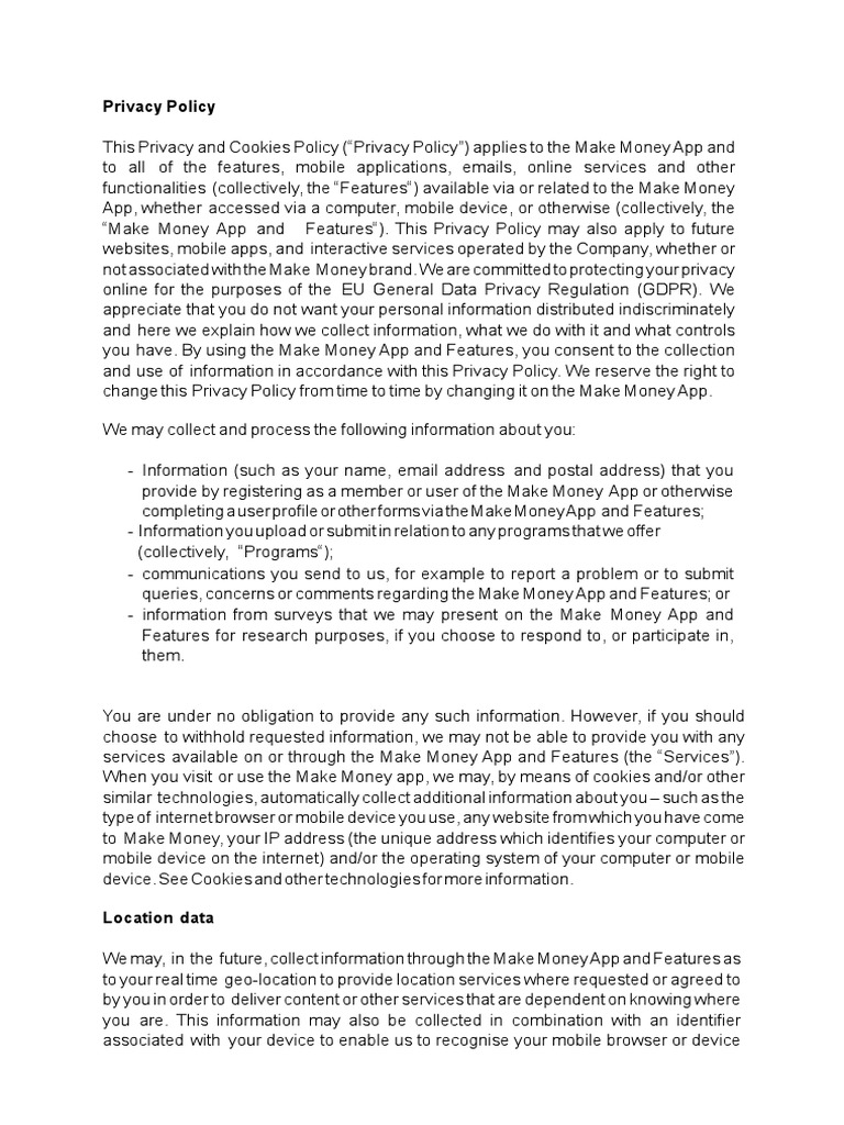 Privacy Policy | PDF | Http Cookie | Privacy