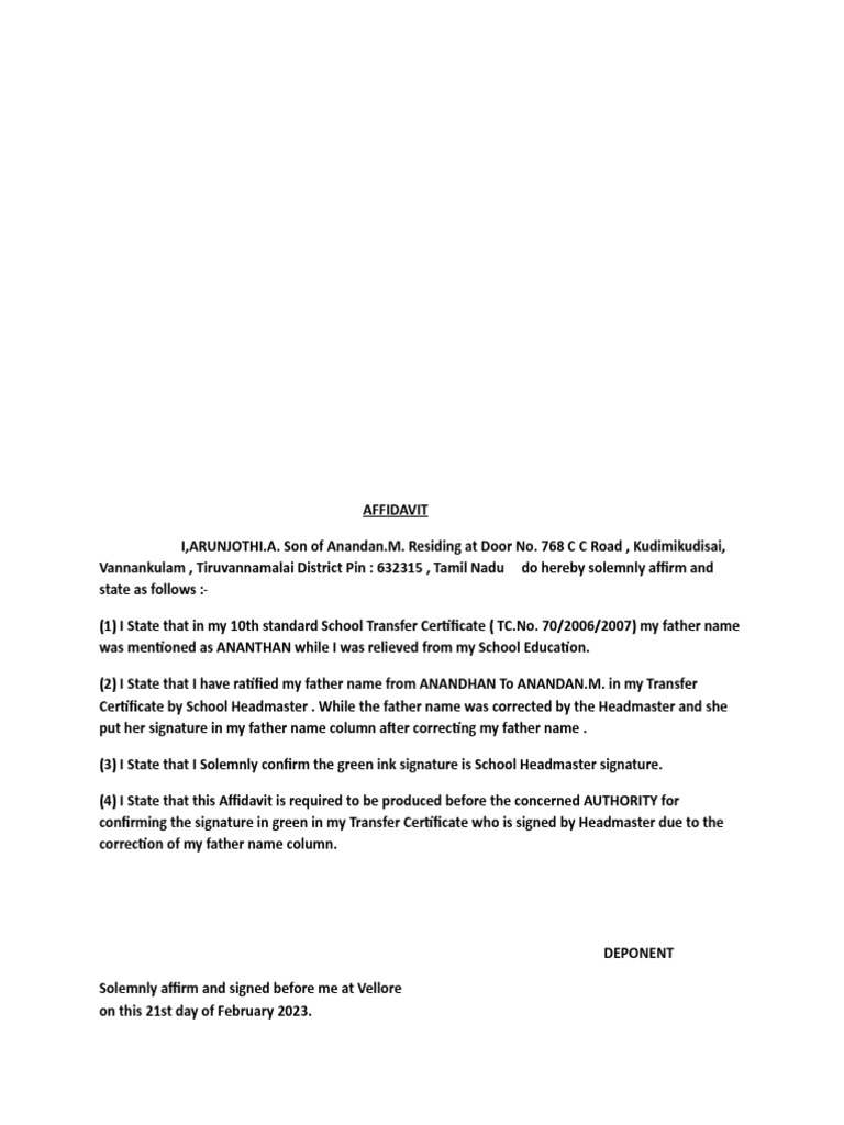 Afidavit | PDF