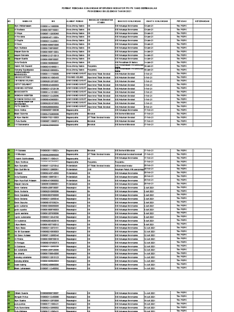 Format Rencana Intervensi PIS-PK | PDF