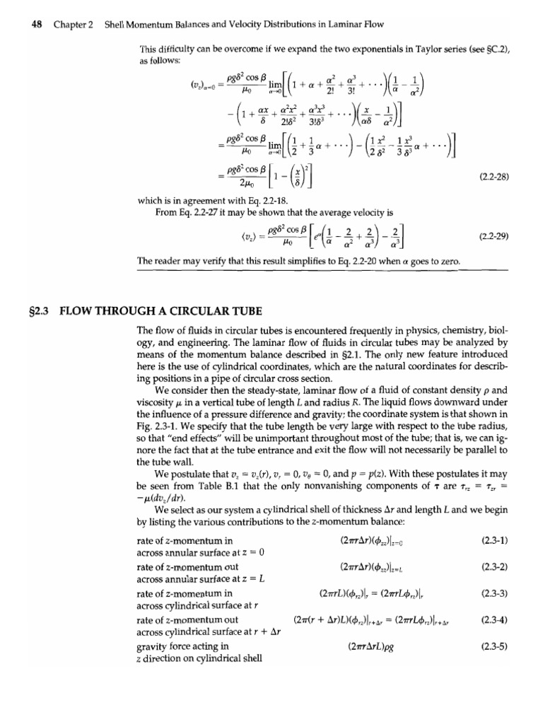 Shell Momentum Balance 1 | PDF | Fluid Mechanics | Fluid Dynamics
