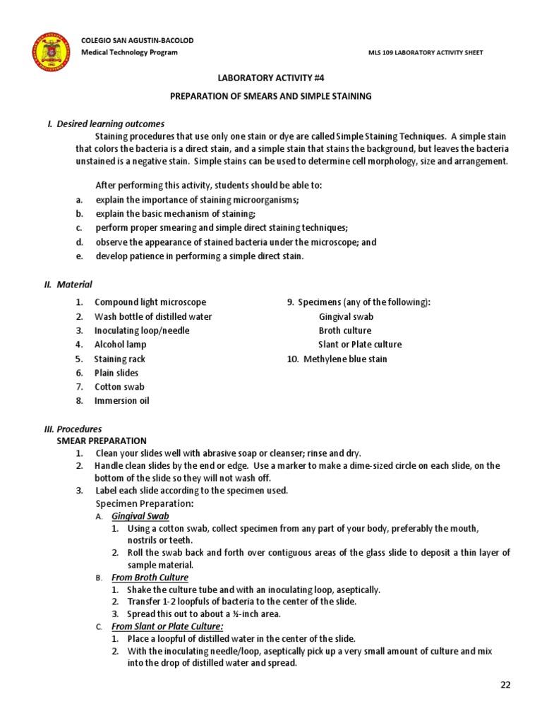 Activity_4-Smearing_and_Simple_Staining | PDF | Staining | Experiment