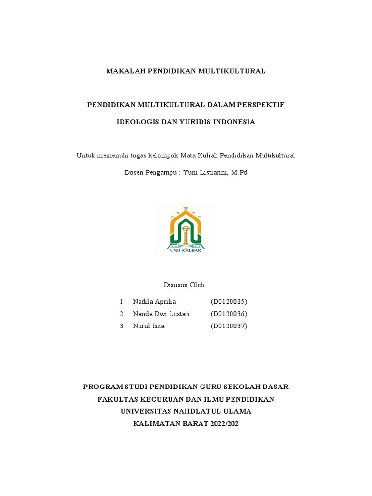Makalah Pendidikan Multikultural-2 | PDF