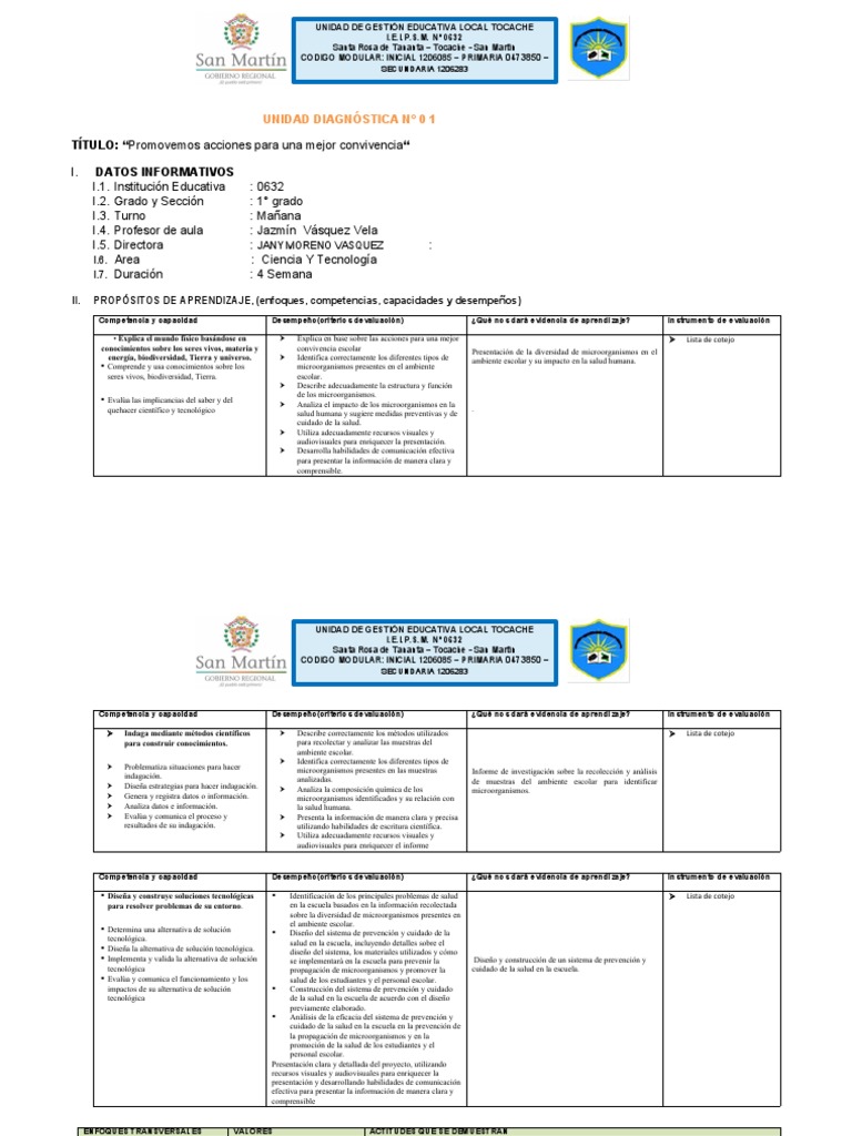 unidAD 1 PRIMER Grado Ciencia y Tecnologia | PDF | Costo de la vida ...