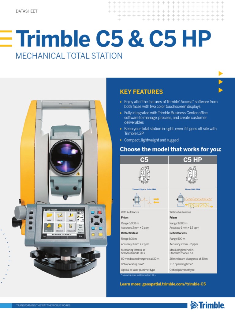 022516-482B Trimble C5 C5HP DS USL 0420 LRsec 0 | PDF | Autofocus | Optics