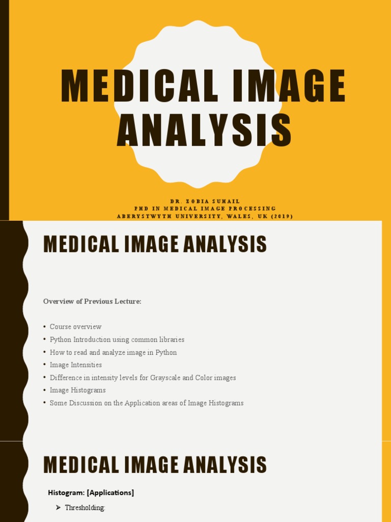 Lecture - 4 Medical Image Analysis | PDF | Image Processing | Signal Processing