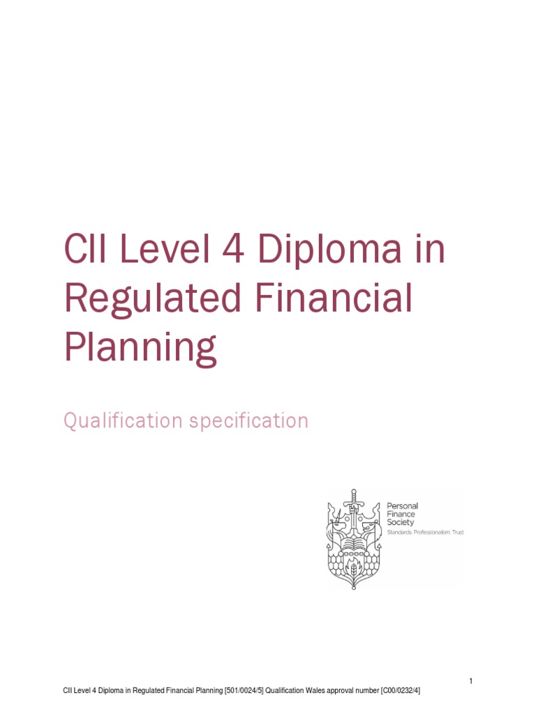 CII Level 4 Diploma in Financial Planning | PDF | Financial Adviser | Fee