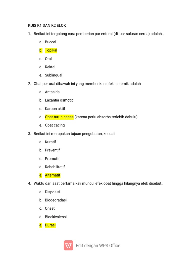 Kumpulan Soal Kuis | PDF