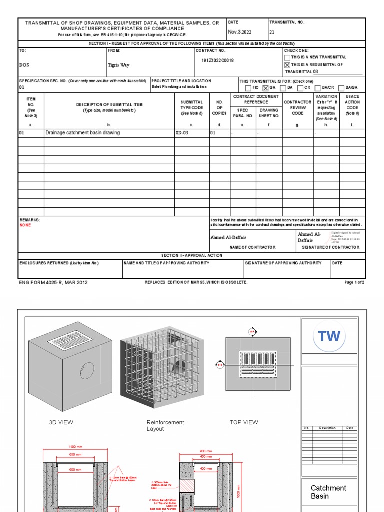 Catchment Basin Submittal | PDF