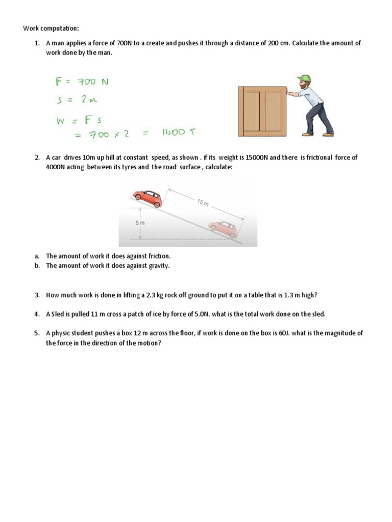 Work, Power and Energy Problem | PDF | Kinetic Energy | Force