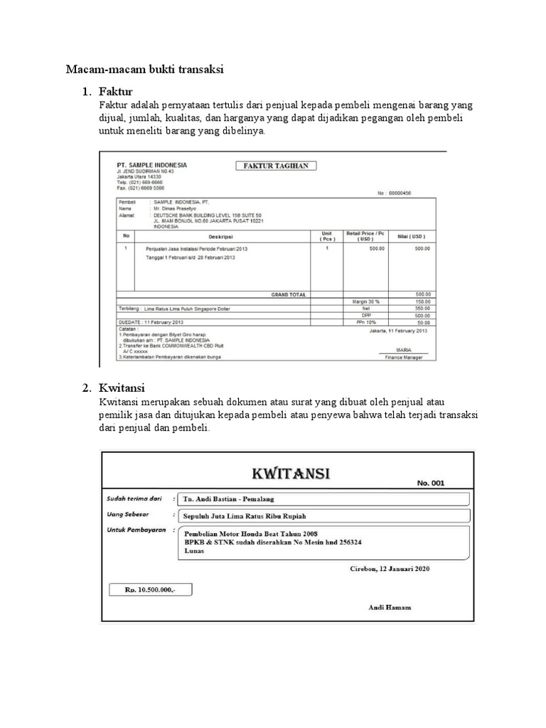 Bukti Transaksi (Akuntansi) | PDF