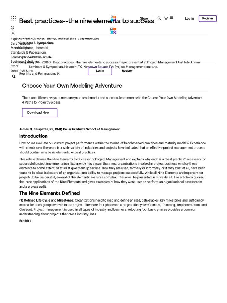 Best Practices - The Nine Elements To Success | PDF | Project ...