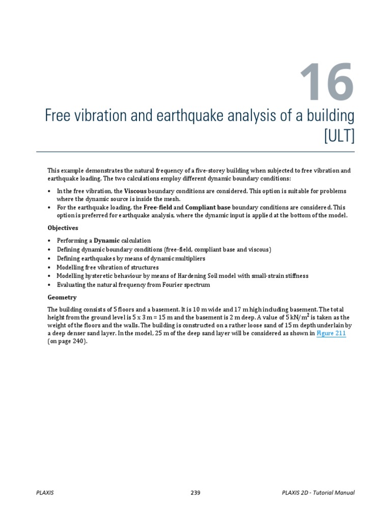 1411.PLAXIS - 2D - CEV22.02 - Tutorial - 16 - Free Vibration and ...