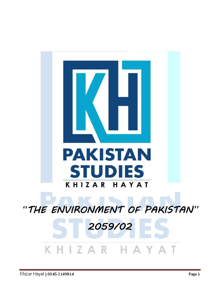 "The Environment of Pakistan" 2059/02: Khizar Hayat | PDF | Indus River ...