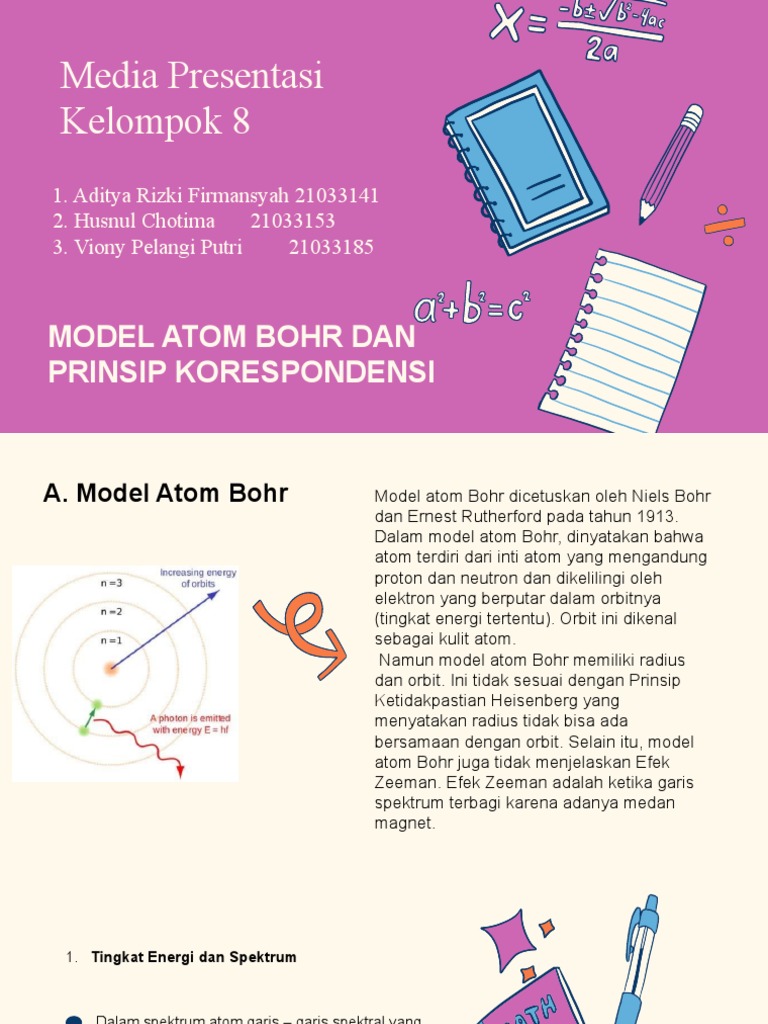 Media Presentasi Kelompok 8 (Model Atom Bohr) | PDF