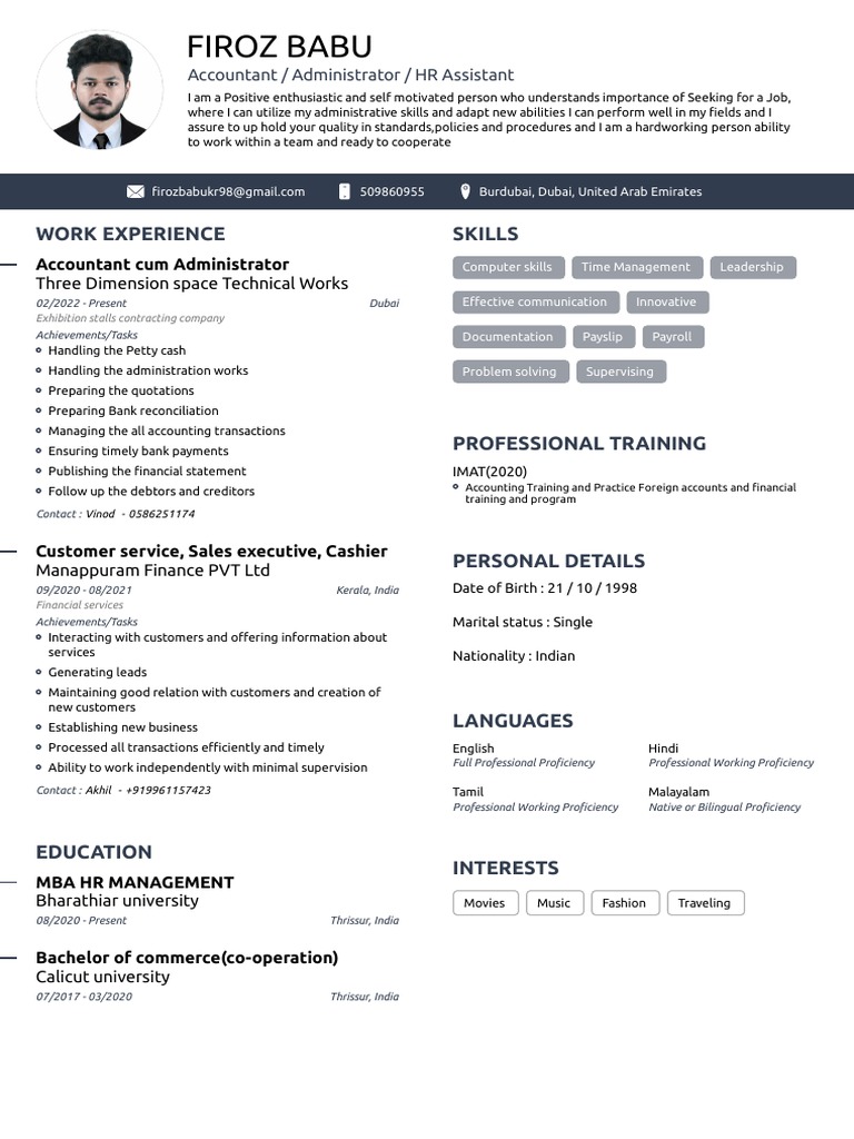 FIROZ's Resume Adm | PDF | Business | Economies
