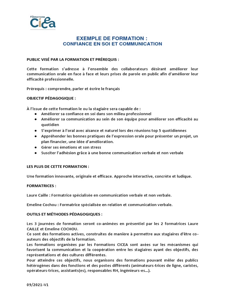 Formation Confiance et Communication | PDF | la communication ...
