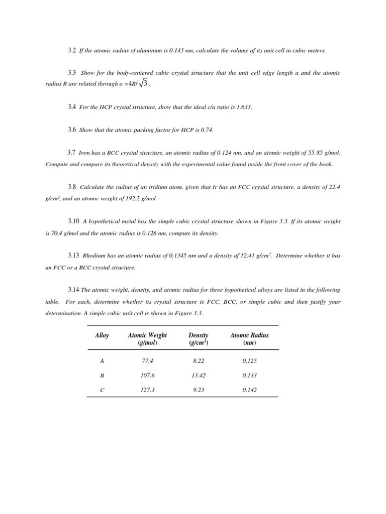 Crystal Structures, Unit Cells, and Calculations of Atomic Properties from Crystallographic Data ...