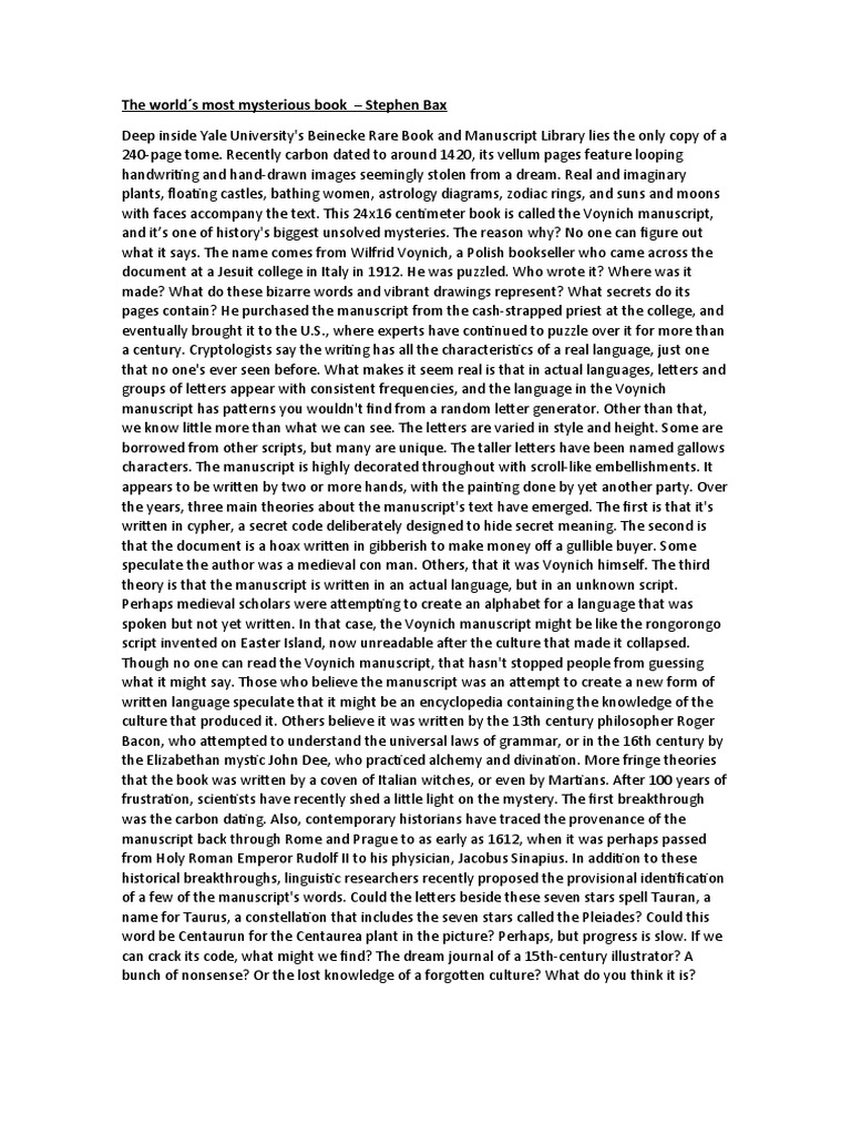 The World S Most Mysterious Book - Stephen Bax | PDF