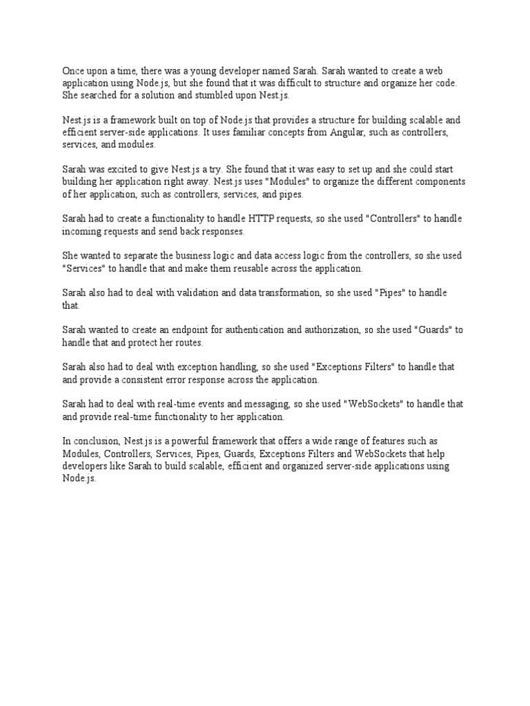 Nestjs Story Pdf Information Technology Computing 