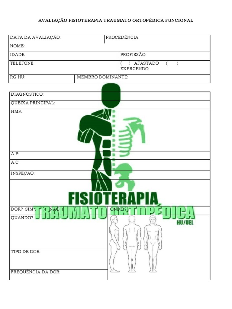 Avaliação Fisioterapêutica Traumato Ortopédica para Imprmir Com Cif ...