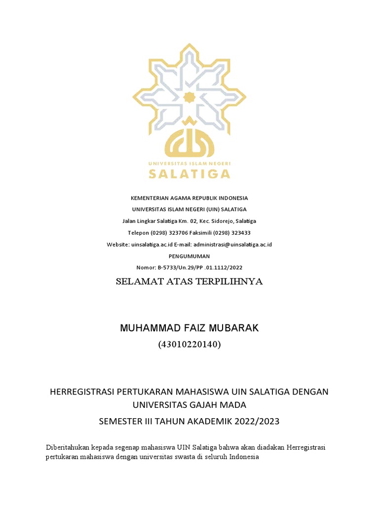 Uin Salatiga Semester Iii | PDF