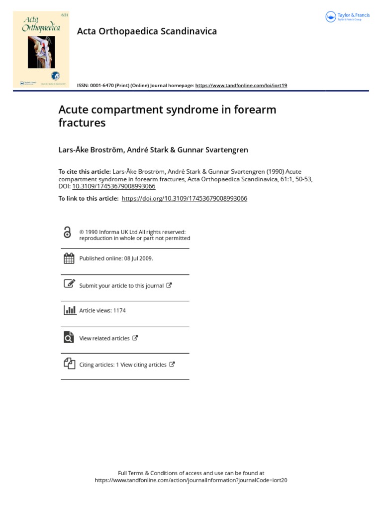 Acute Compartment Syndrome in Forearm Fractures | PDF | Anatomical ...