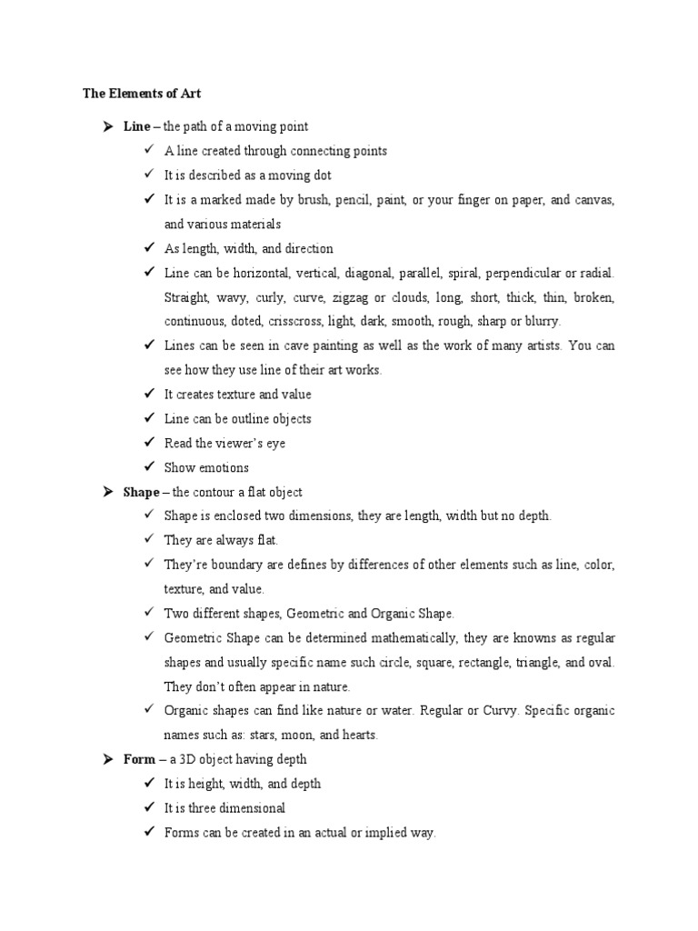 The Elements of Art | PDF | Color | Artistic Techniques