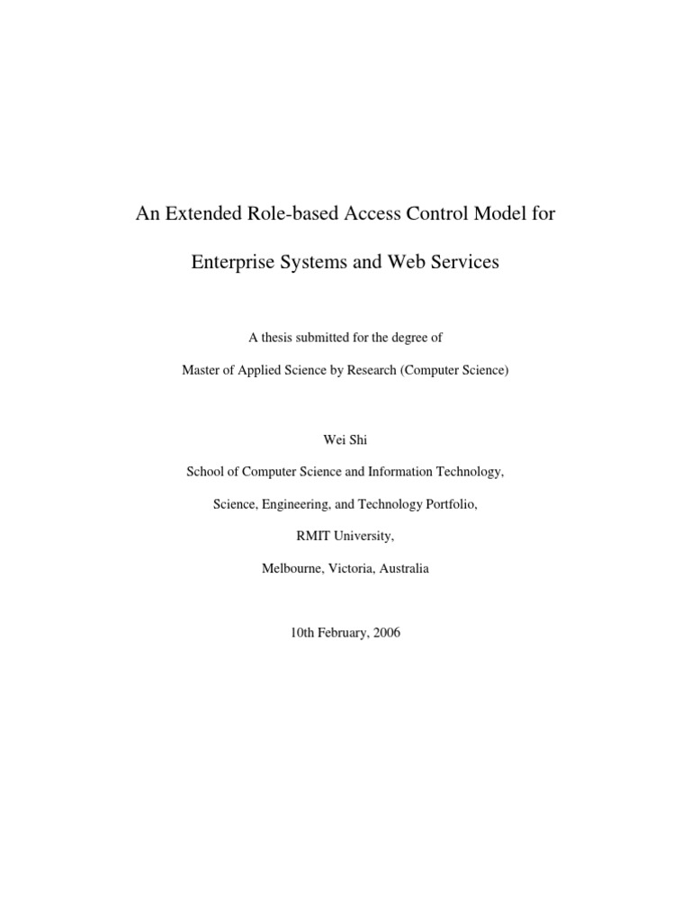 An Extended Role Based Access Control Model For Enterprise¡ Download Free Pdf Information