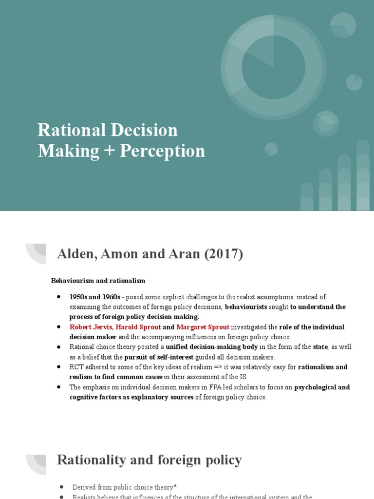 Foreign Policy Analysis: Rational Decision Making and Perception | PDF ...