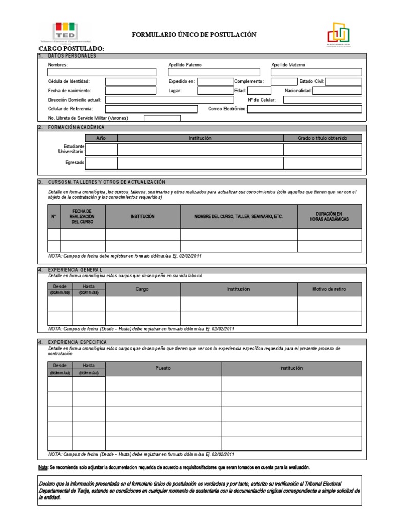 Formulario_unico_de_postulacion_2021-1 | PDF