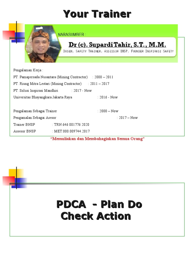 Materi Dasar PDCA - Revisi | PDF | Karier & Perkembangan