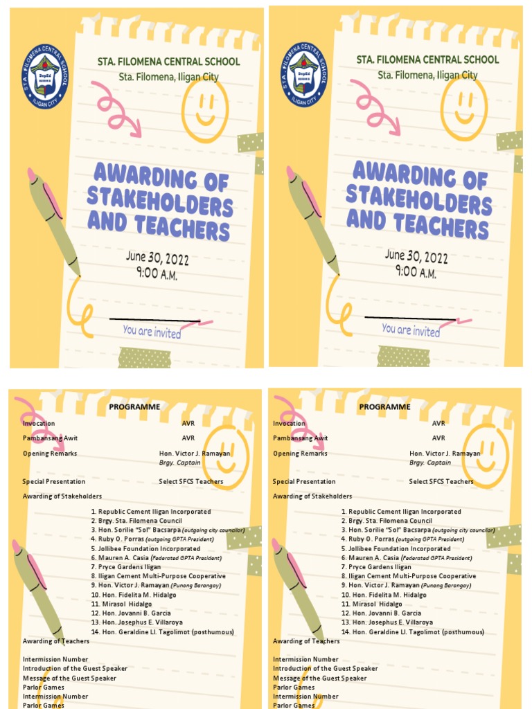 Barangay Day Celebration Program 2022 | PDF