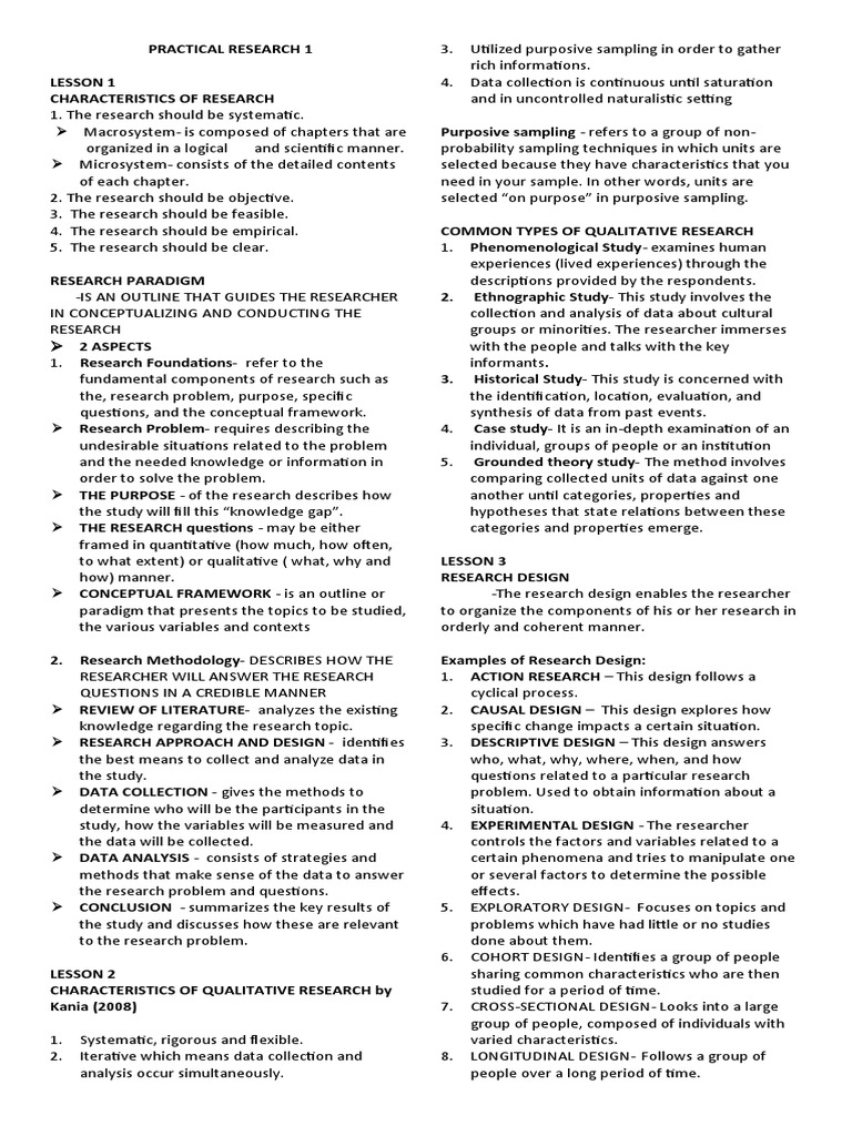 Practical Research 1 Handouts | PDF | Methodology | Cognitive Science