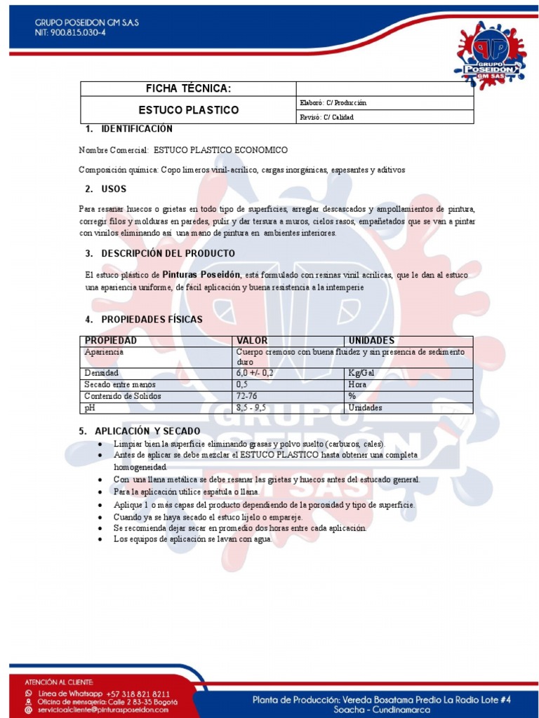 Poseidón Ficha W | PDF | Pintar | El plastico