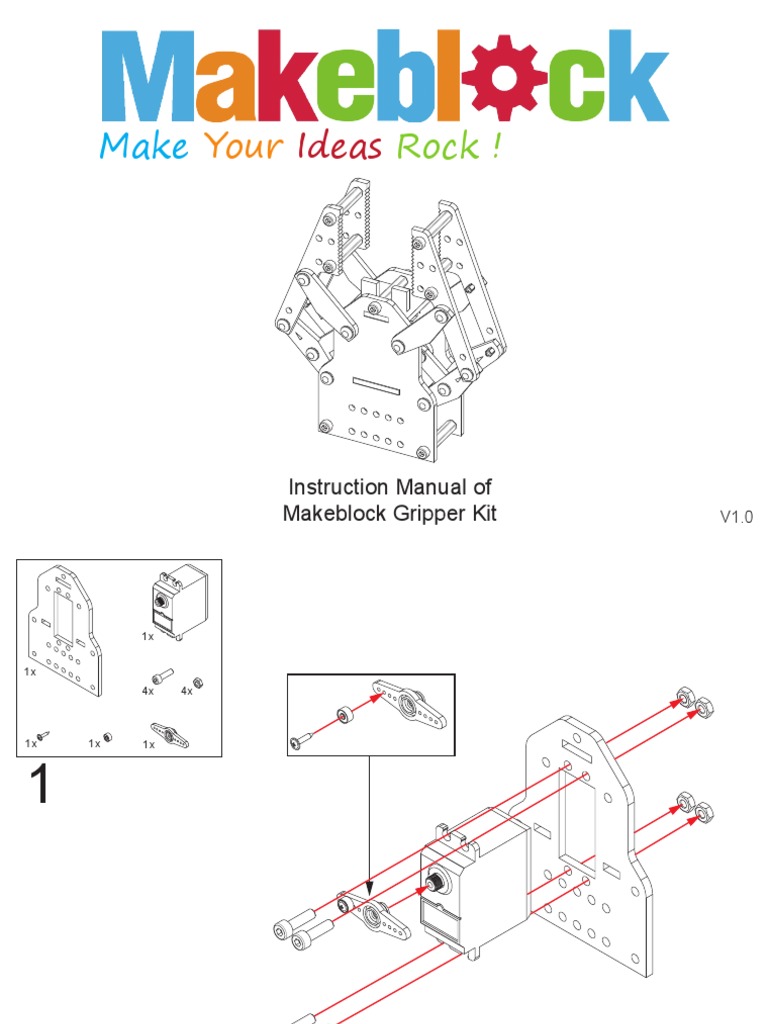 Makeblock Gripper Kit Manual V1.01 | PDF