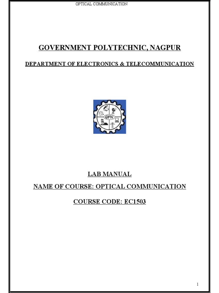 Optical Lab Manual | PDF | Optical Fiber | Amplifier