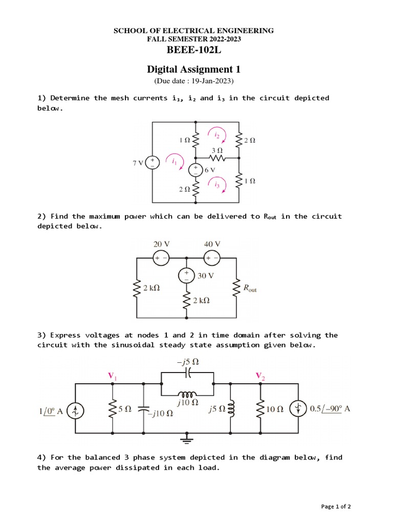 Electrical Engineering Tasks | PDF