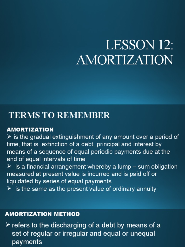 Lesson-12 Amortization | Download Free PDF | Loans | Debt