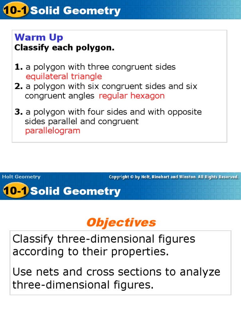 Classifying 3D Shapes and Solids | PDF | Polygon | Vertex (Geometry)