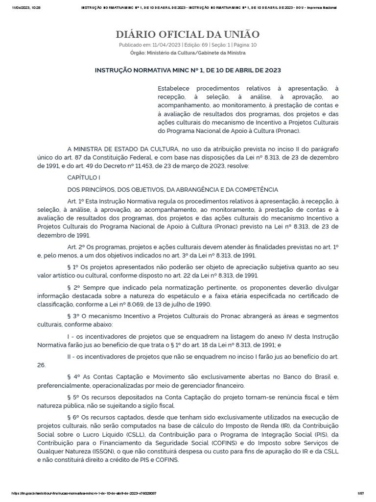 Normas do Pronac para Projetos Culturais | PDF | Acessibilidade ...