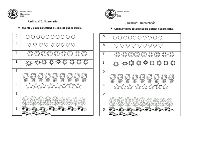 Actividades de conteo y coloreo 1-10 | PDF
