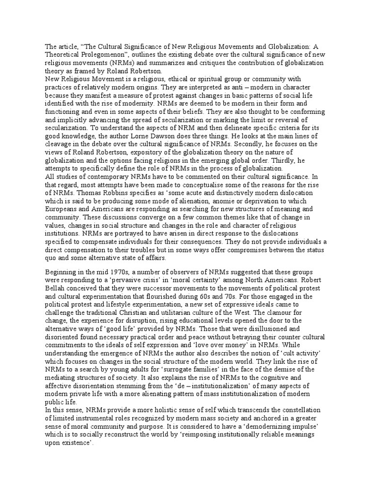 NRMs | PDF | Globalization | Self