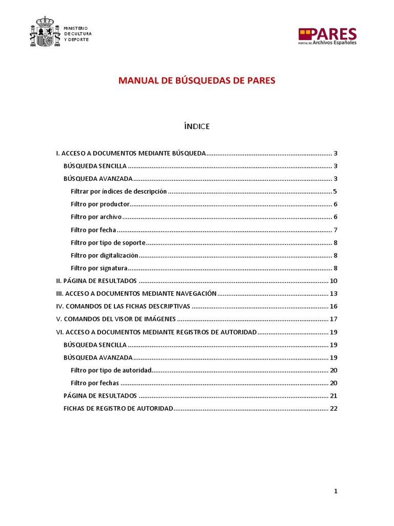 Manual de Búsqueda en PARES | Descargar gratis PDF | Archivo de ...