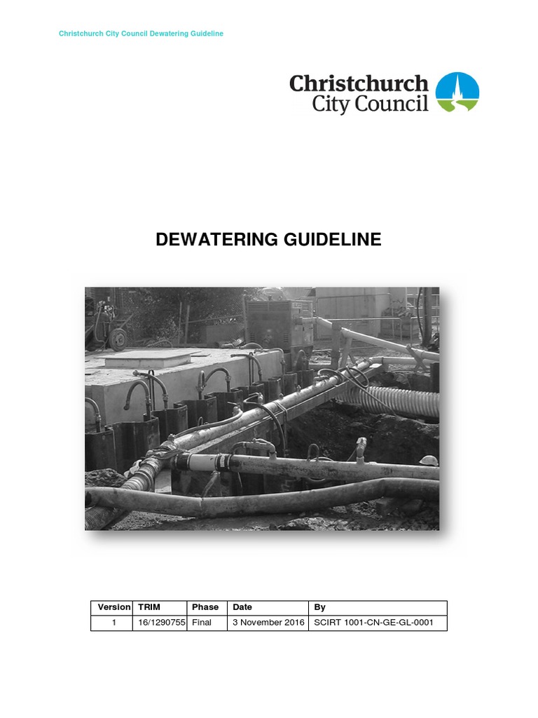 Christchurch Dewatering Guidelines | PDF | Aquifer | Groundwater