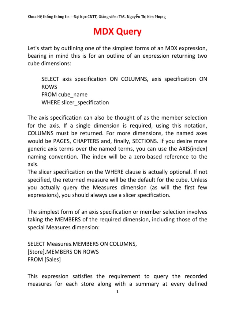 Introduction To MDX - KP | PDF | Cartesian Coordinate System | Computing
