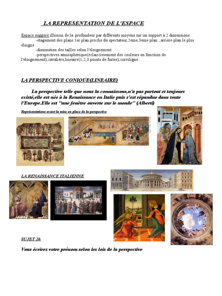 Cours Et Sujet La Perspective Conique | PDF | Art | Jeunes adultes