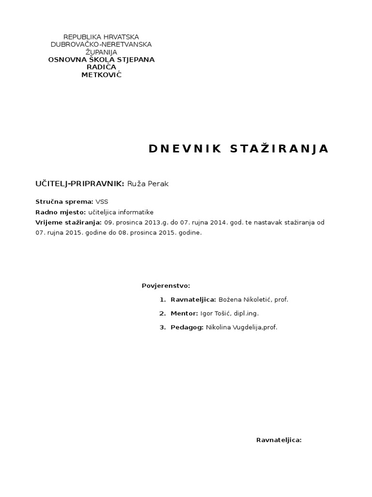 335281572-Dnevnik-staziranja | PDF